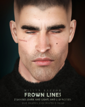 Second Life Marketplace - [MR] FROWN LINES for AKADVX and LelEvo X Head ...